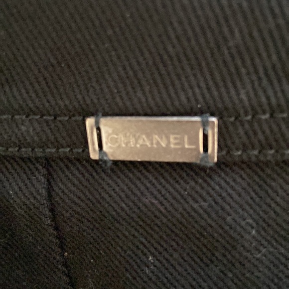CHANEL | Jeans | Chanel Vintage Black Denim Pants Logo Buckle Jeans ...